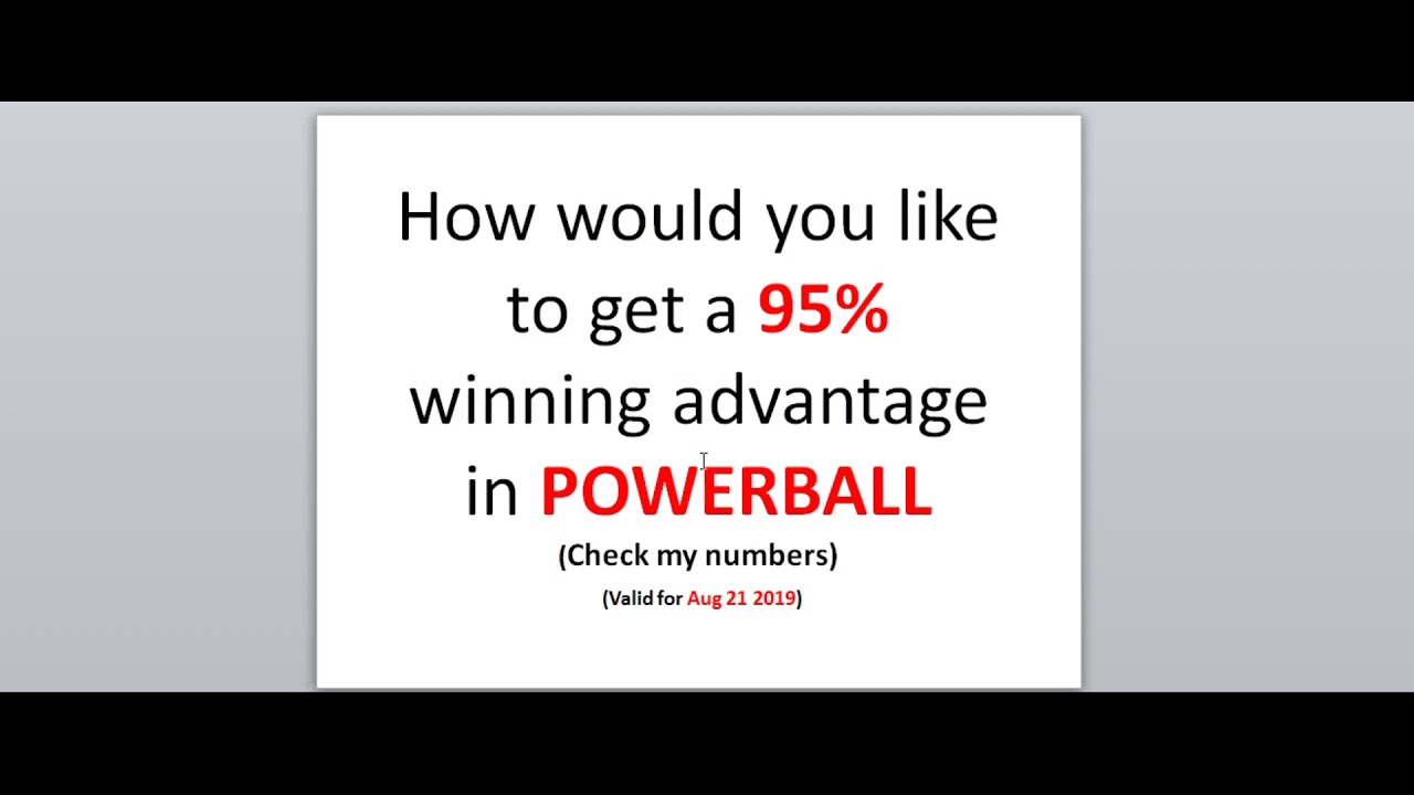 How to pick Powerball winning numbers (Aug 21 2019) - YouTube