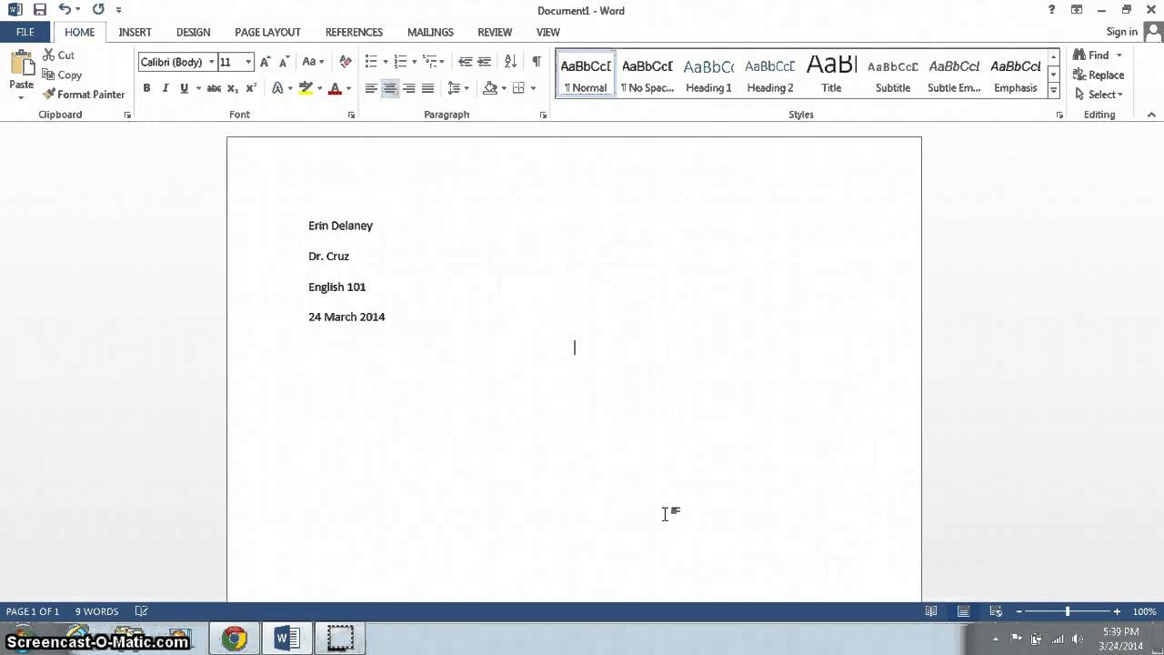 Set Up A Document In MLA Format In Word YouTube Set Up A Document In MLA Format In Word YouTube