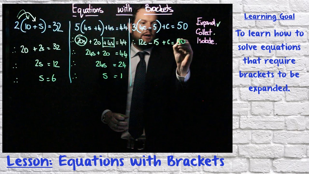 Solving Equations with Brackets - YouTube