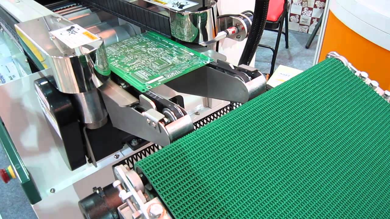 C250 wave soldering machine - outlet and desktop belt conveyor - YouTube