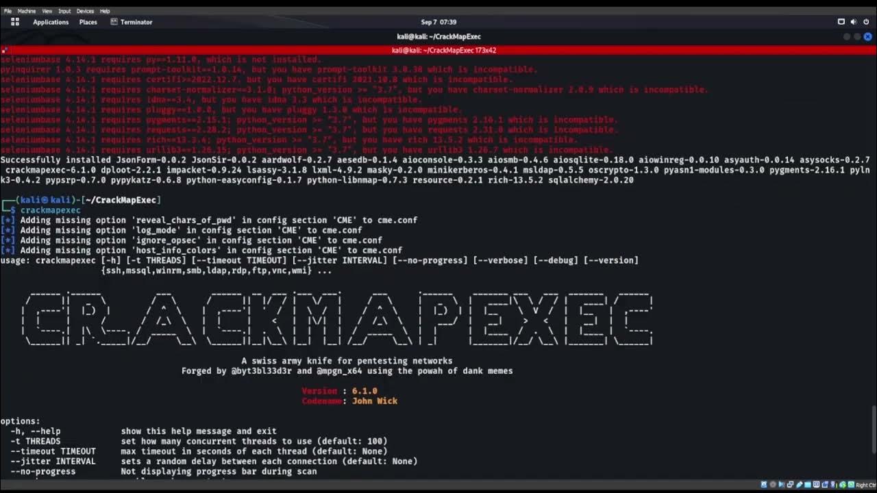 Installing CrackMapExec version 6 - YouTube