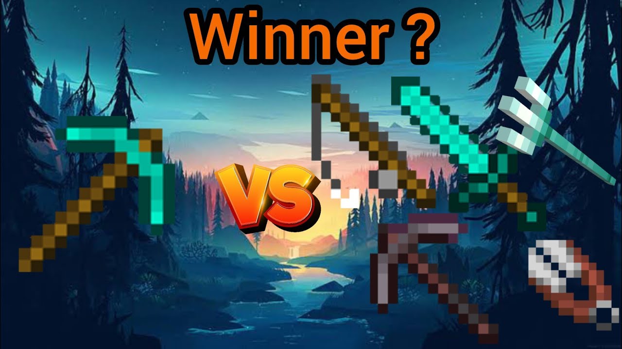 DIAMOND PICKAXE Vs ALL MINECRAFT TOOLS EPIC COMBAT Herobrine - YouTube