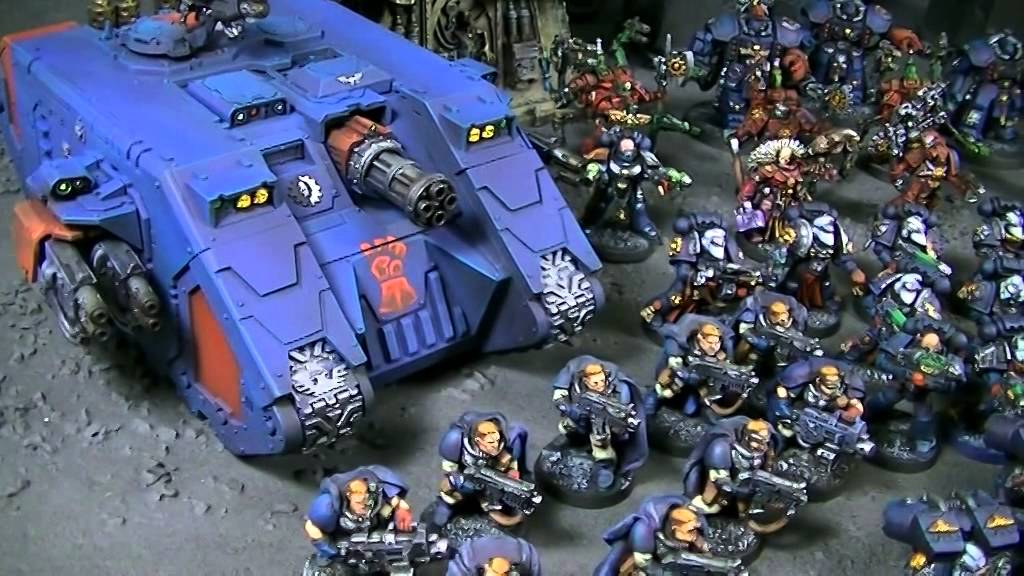Crimson Fists Army- Blue Table Painting - YouTube
