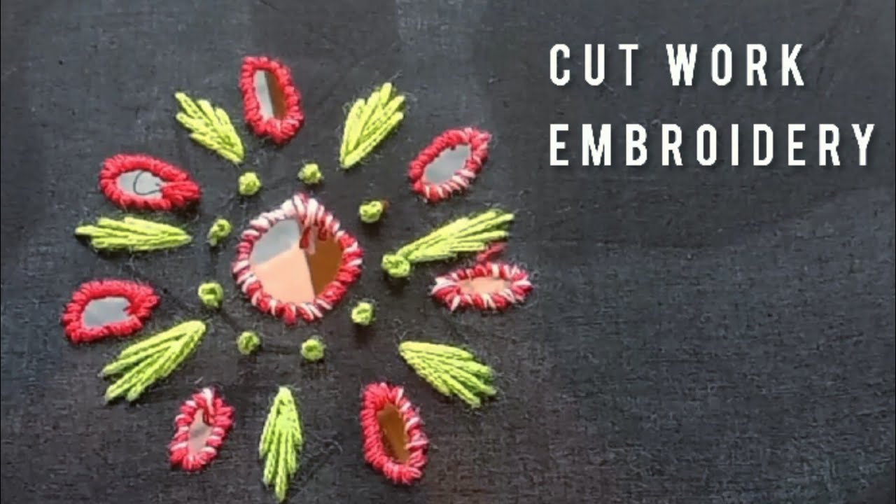 hand embroidery. cut work embroidery. cutwork by needle. - YouTube