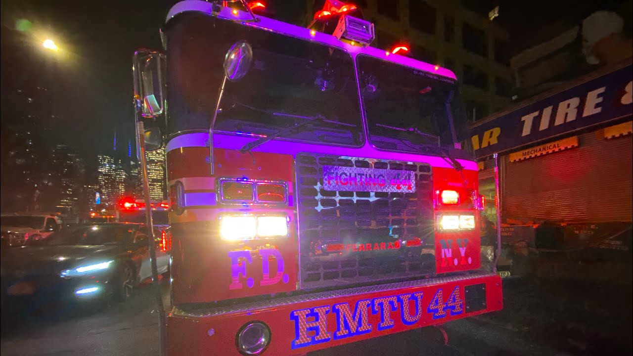 FDNY HMTU 44 And Engine 44 Taking Up - YouTube