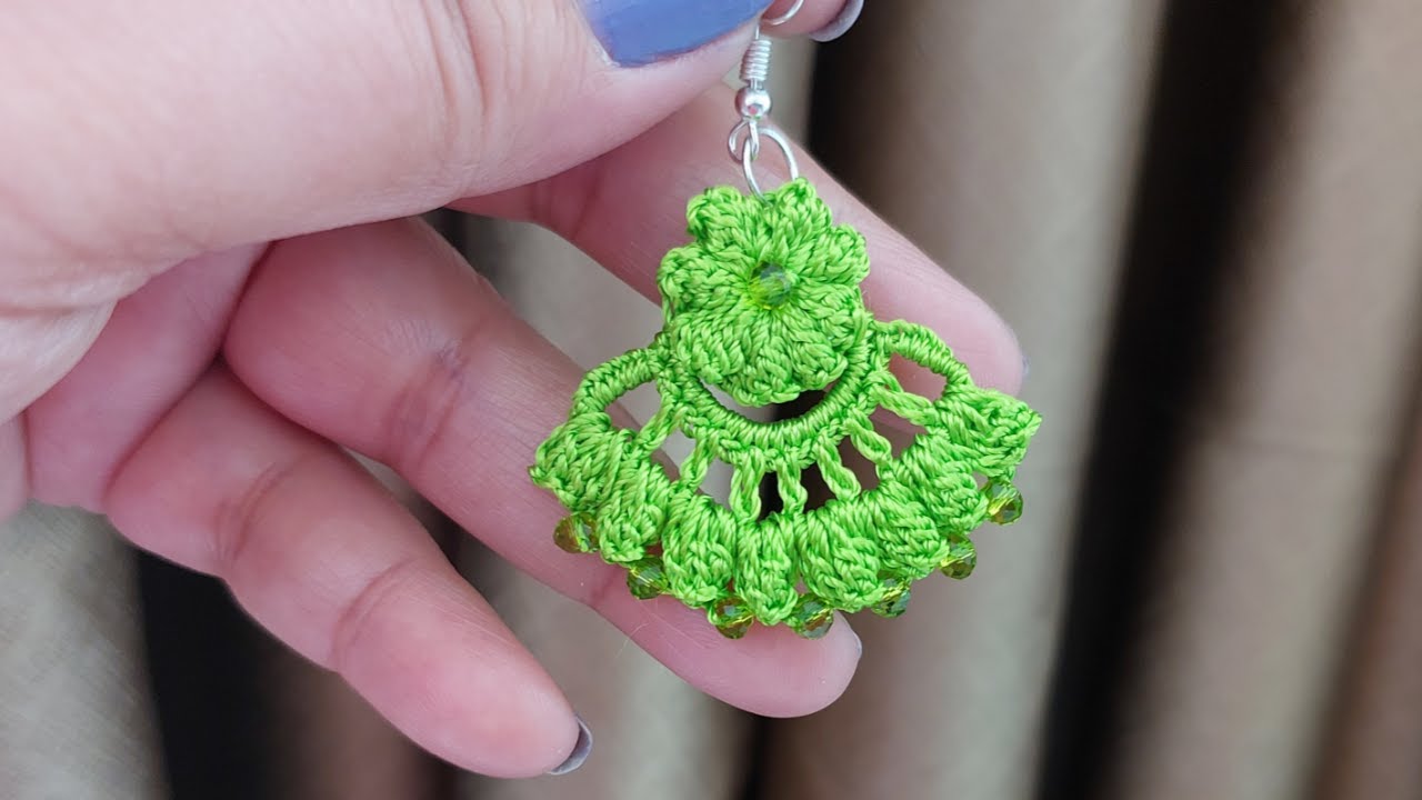 Crochet Earrings Step by step - YouTube