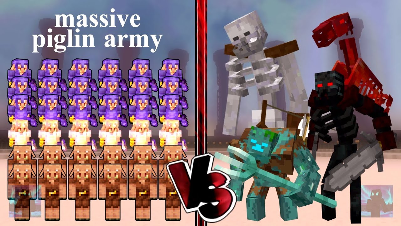 epic minecraft mob battle - MASSIVE PIGLIN ARMY vs UNDEAD ARMY | Cloud ...