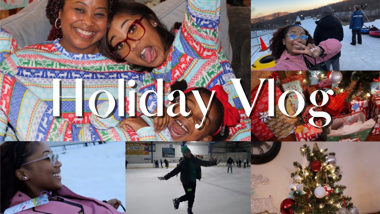 Holiday Vlog | gingerbread house making, ice skating, & snow tubing ...