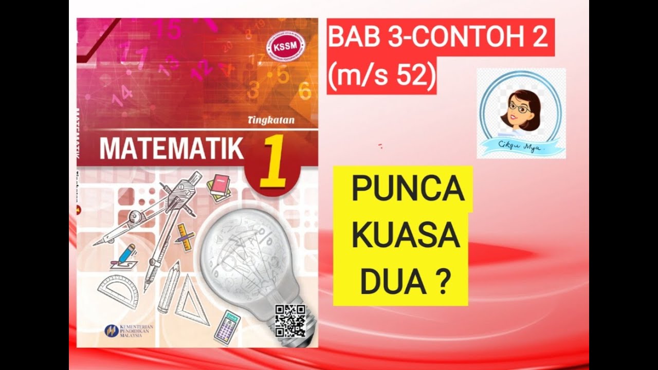 【MAT T1】 T1/29 PUNCA KUASA DUA | MATEMATIK T1 | Bab 3 | Contoh 2 (m/s 52) - YouTube