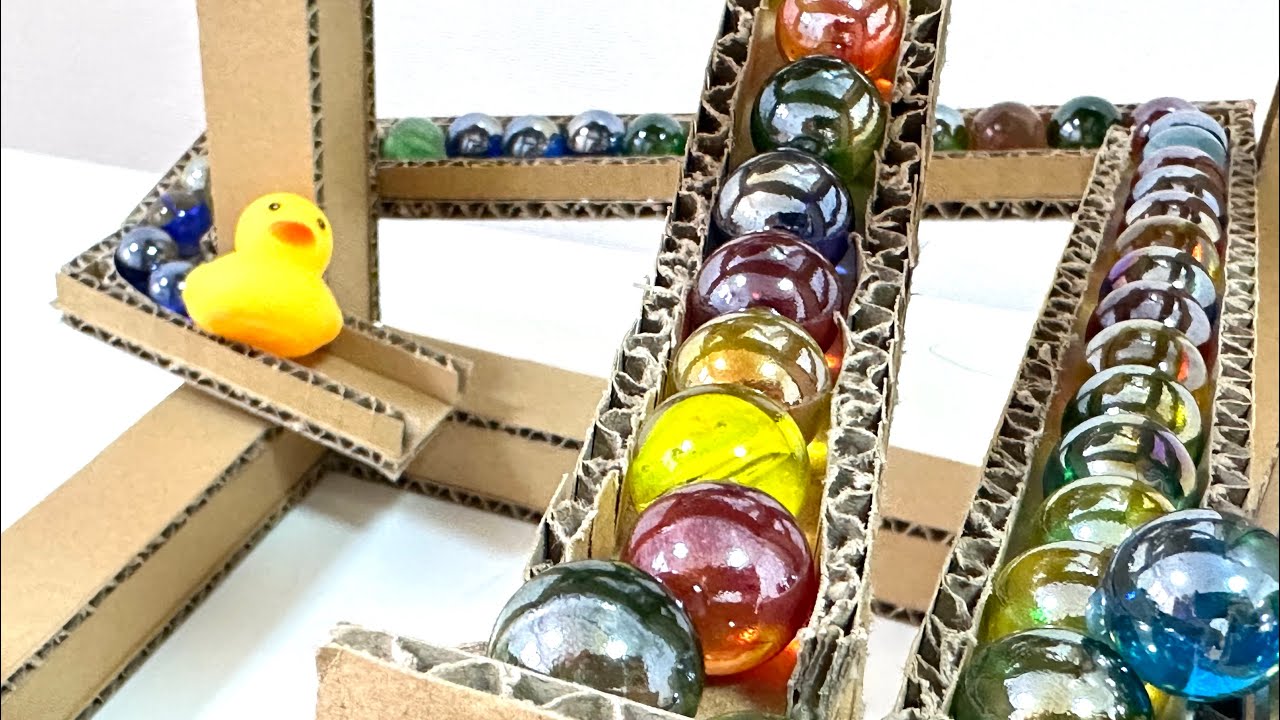 MarbleRan race⁂ASMR/Cardboard course - YouTube