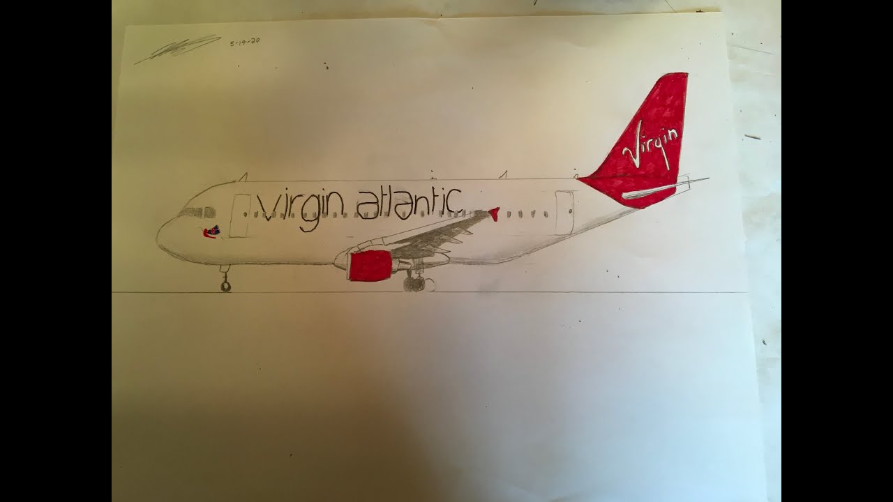 Virgin Atlantic A320 | Timelapse Drawing - YouTube