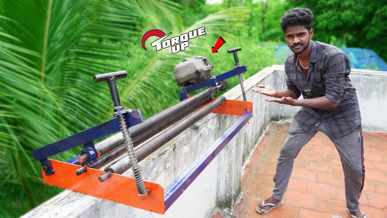 உருட்டு மெஷின் | Using Bike Engine GEAR BOX | Making Roller Bender ...