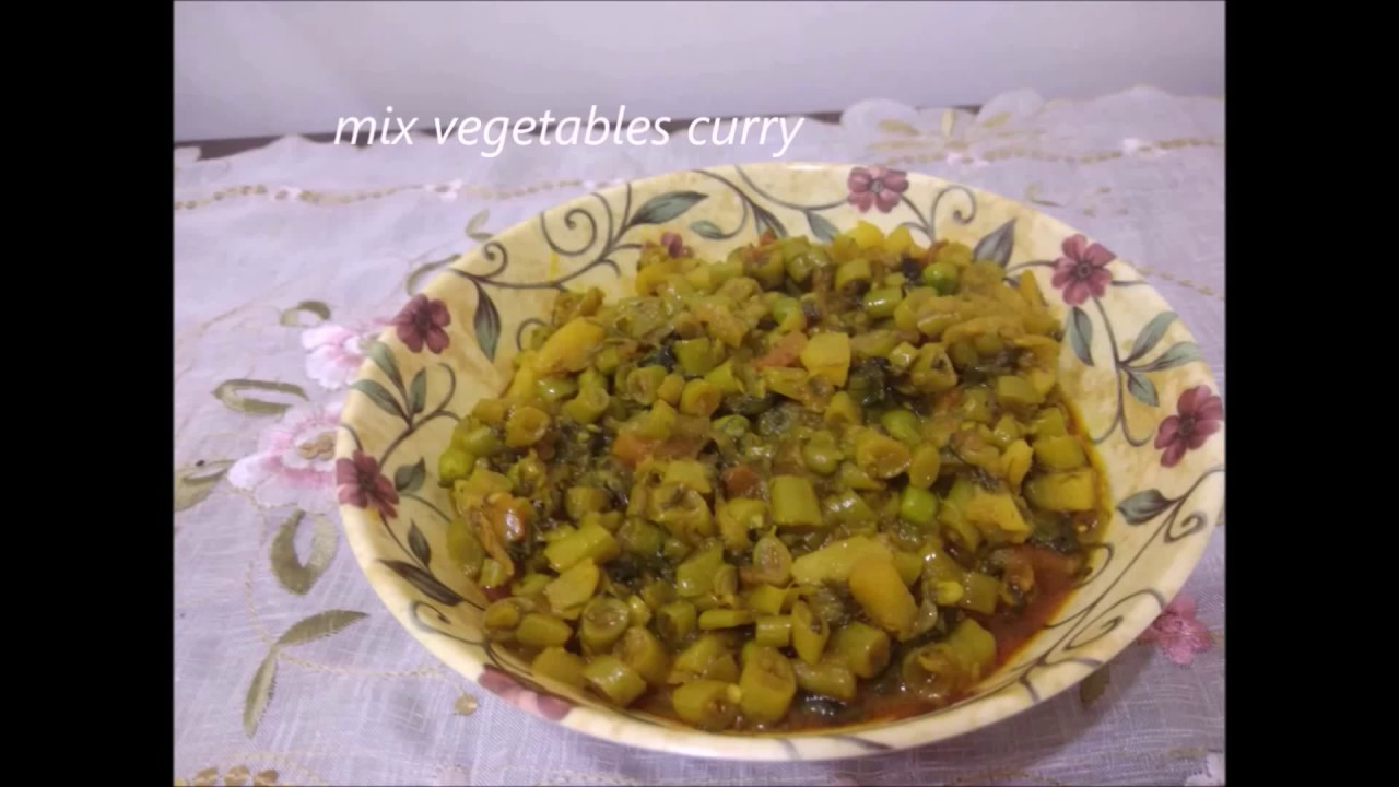 mix vegetable sabzi | Dry vegetables sabzi | by cooking with fa - YouTube