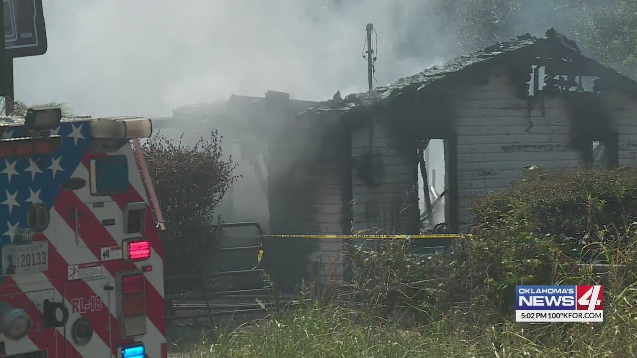 Fire destroys home near NE 36th & Post Rd in Spencer - YouTube