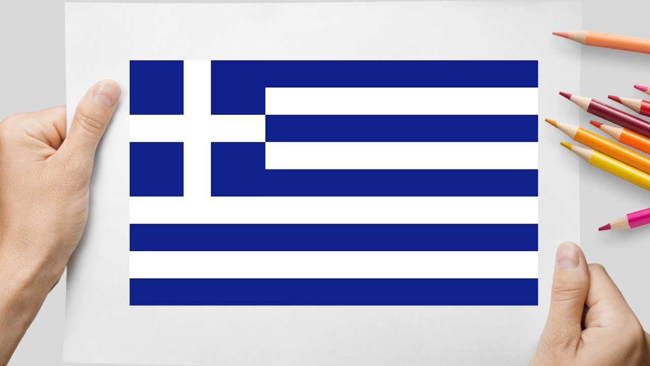 How To Draw Greece Flag - Easy Drawings and Coloring Tutorial - YouTube