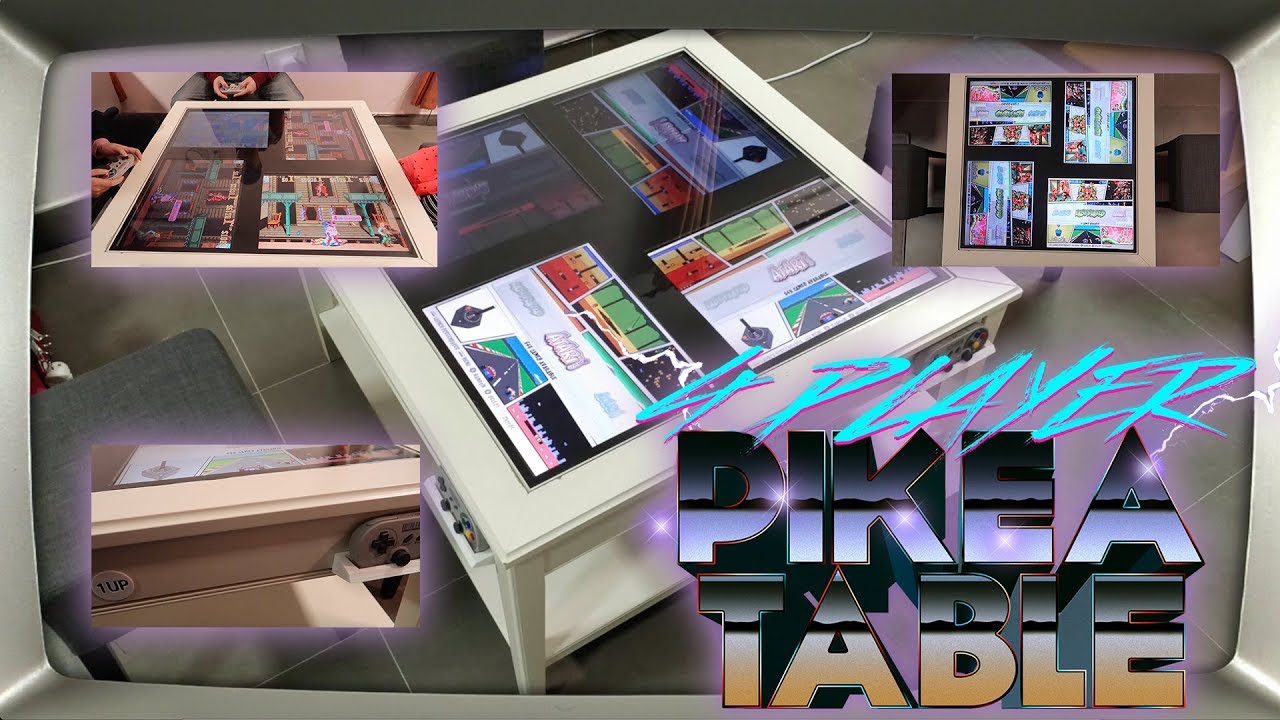 4 Player Arcade Table - Ikea Furniture Hack - Retropie - YouTube
