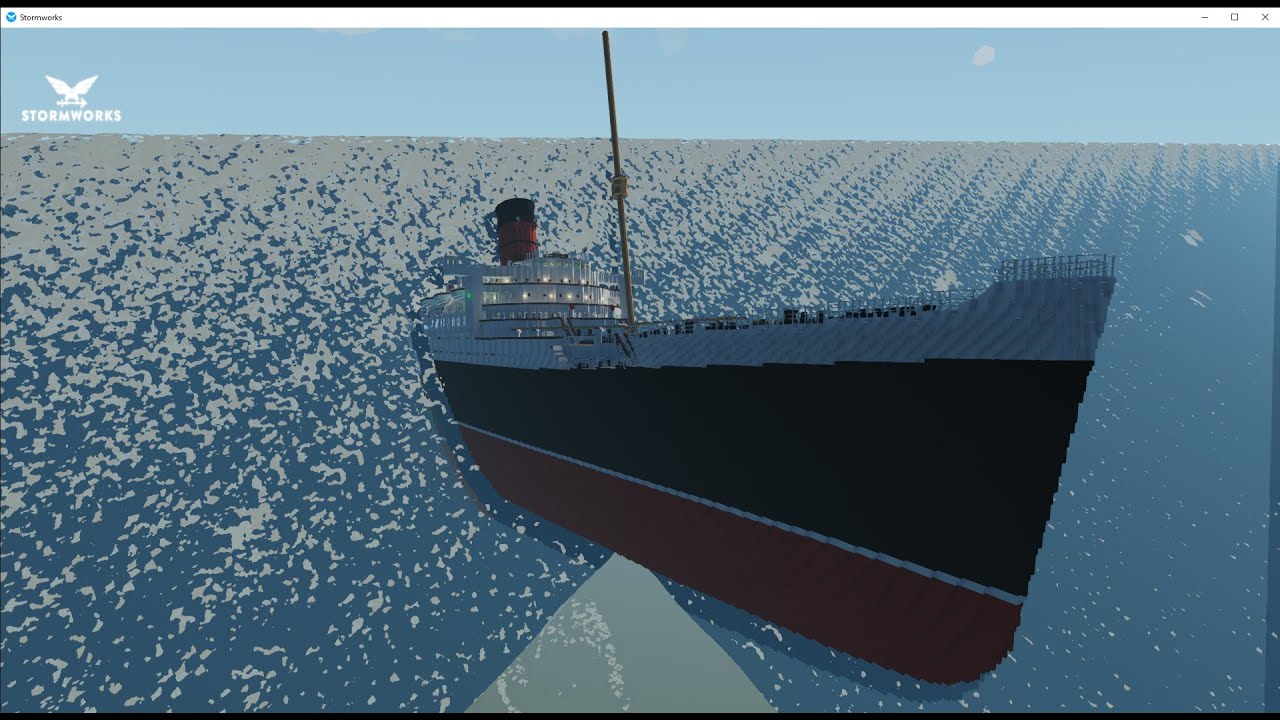 hitting the Queen Mary with a tsunami - YouTube
