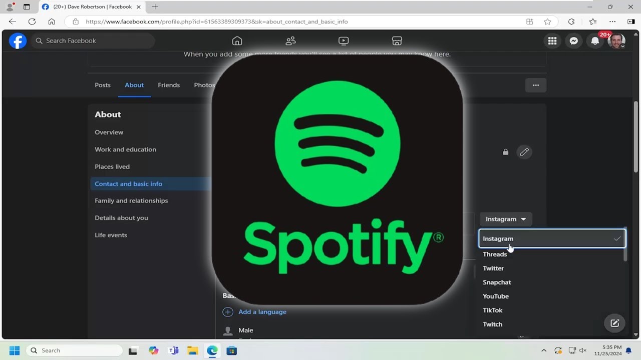 How to Add Spotify Profile Link to Facebook Profile [Tutorial] - YouTube
