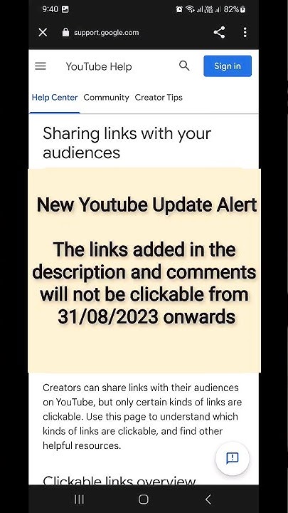 Youtube new update | links in the description and comments will not be clickable | #shorts - YouTube