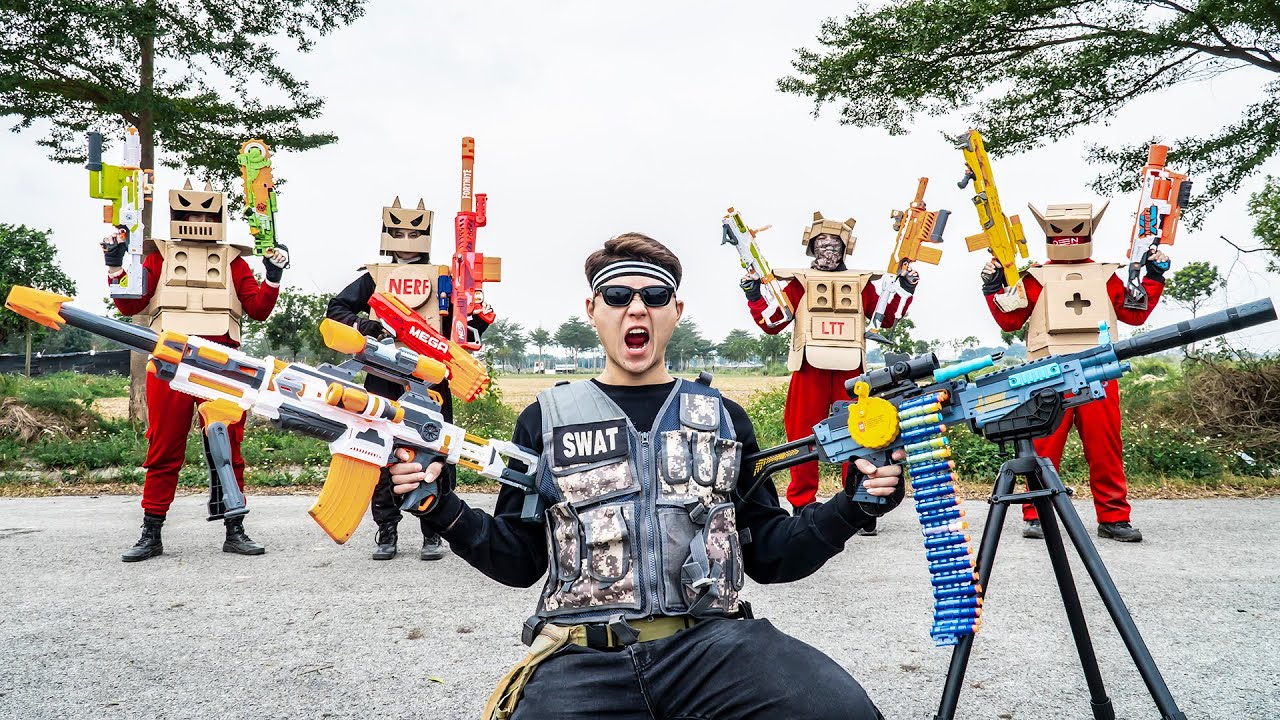 LTT Nerf War : SEAL X Review Nerf Blaster Experiment With Paper Robot ...
