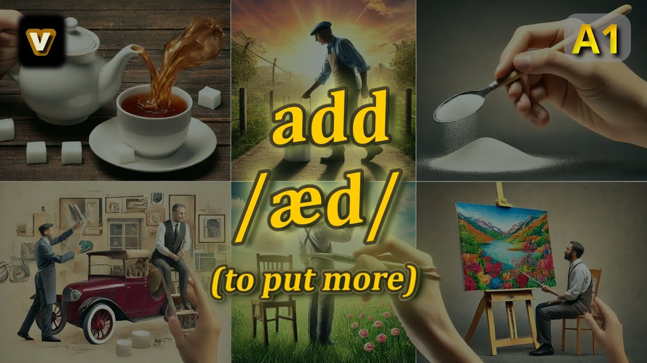 [v] add meaning (to put more) with 5 examples - YouTube