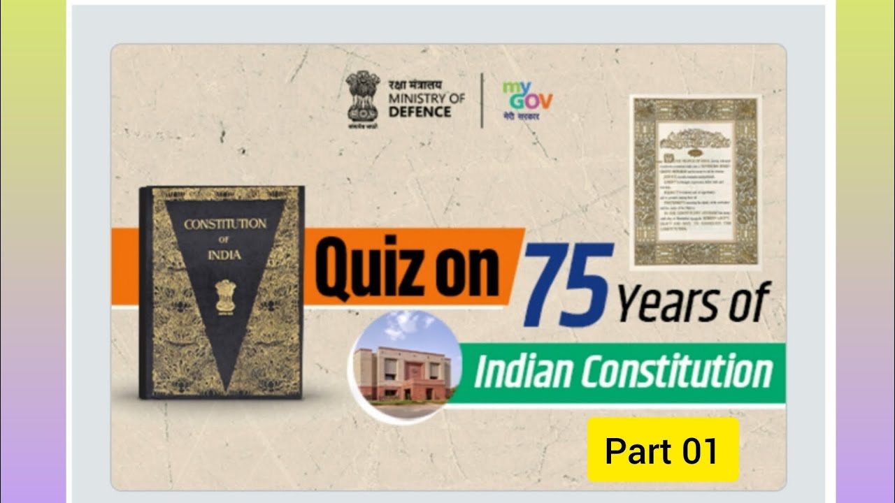 Quiz on 75 Years of Indian Constitution // Part 01 // Constitution Quiz ...