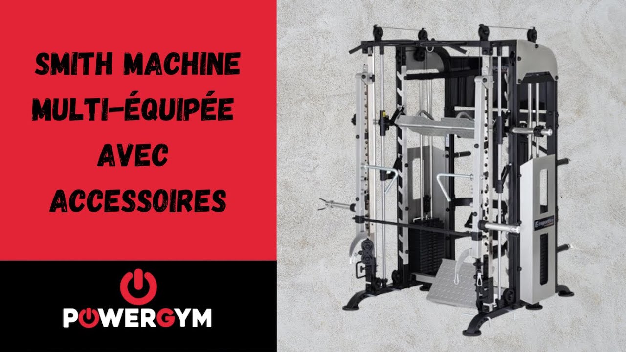 Smith machine multi-équipée de musculation avec colonne de poids à ...
