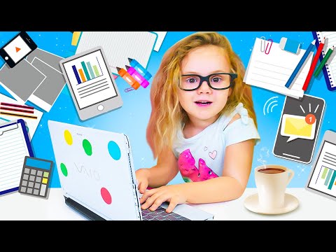 Okul öncesi çocuk videoları! Derin işe gidiyor, Sevcan da kreşe! Anne Kız oyunları!