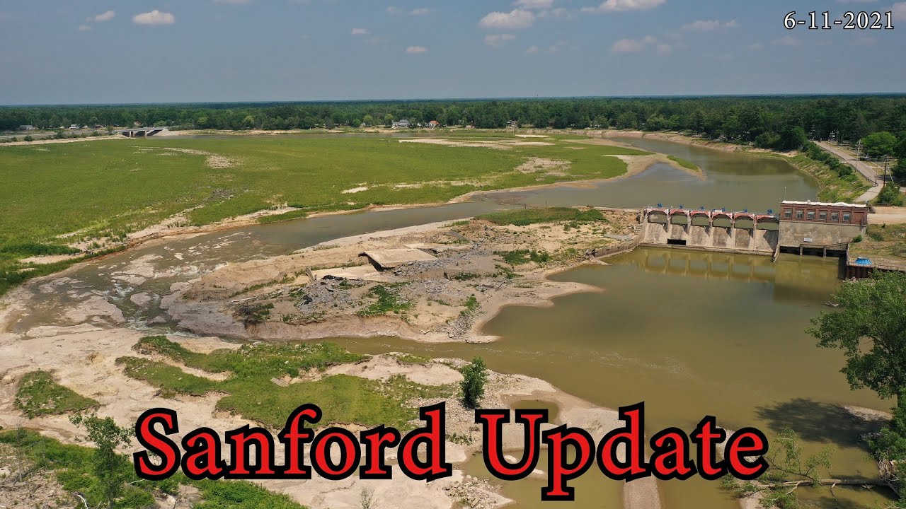Update: Sanford Dam - Village of Sanford - Sanford Lake Flood - Aerial ...