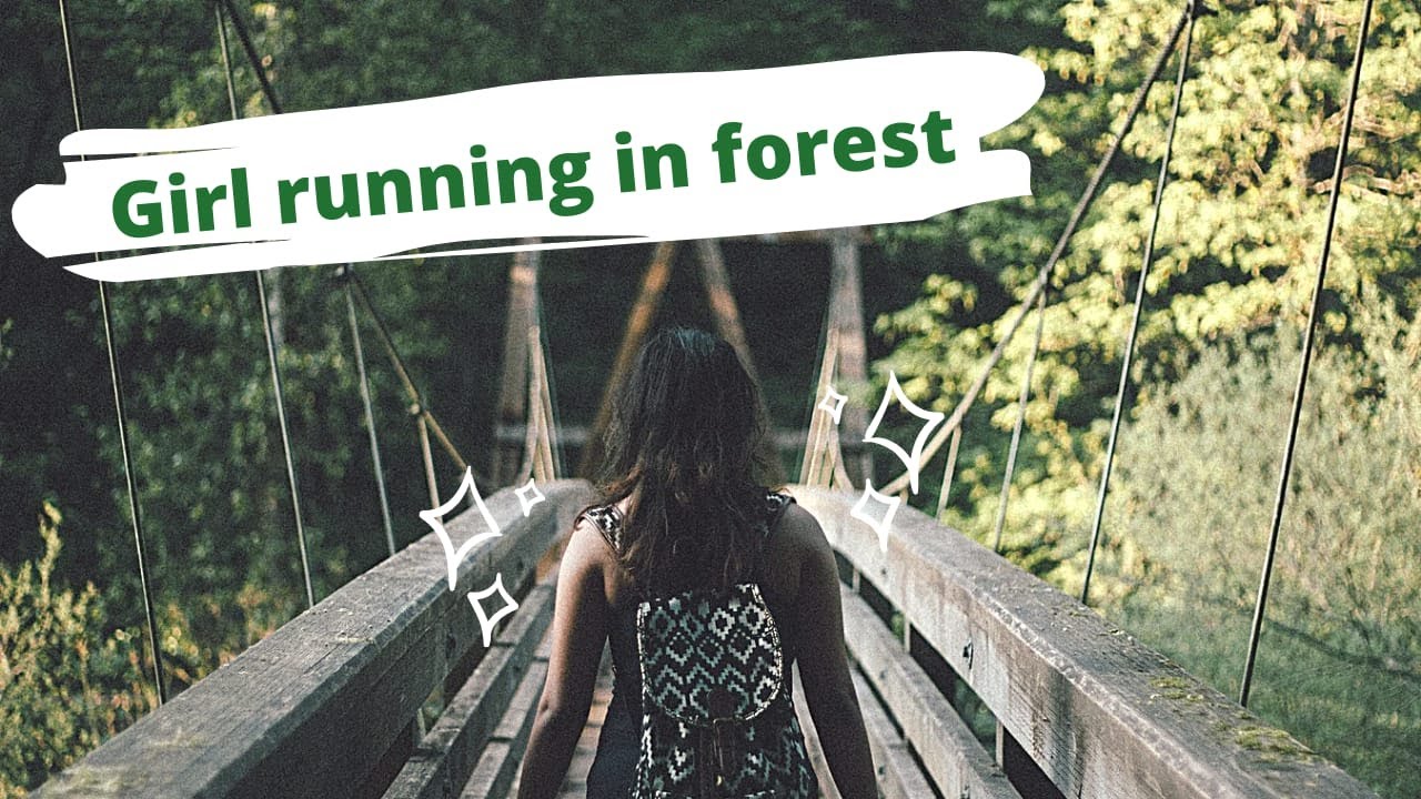 Fitness girl running a forest/ nature girl in ran/ young sport girl ...