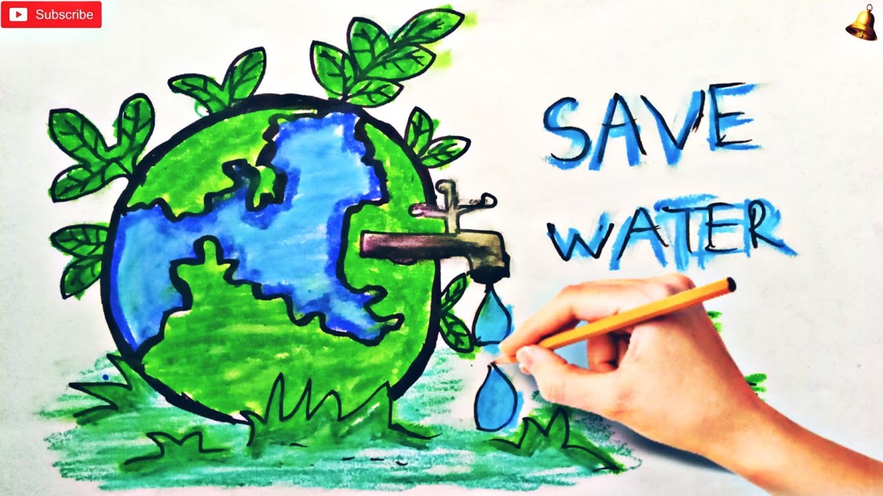 How to draw Save Trees , Save Water and Save Nature Poster drawing ...