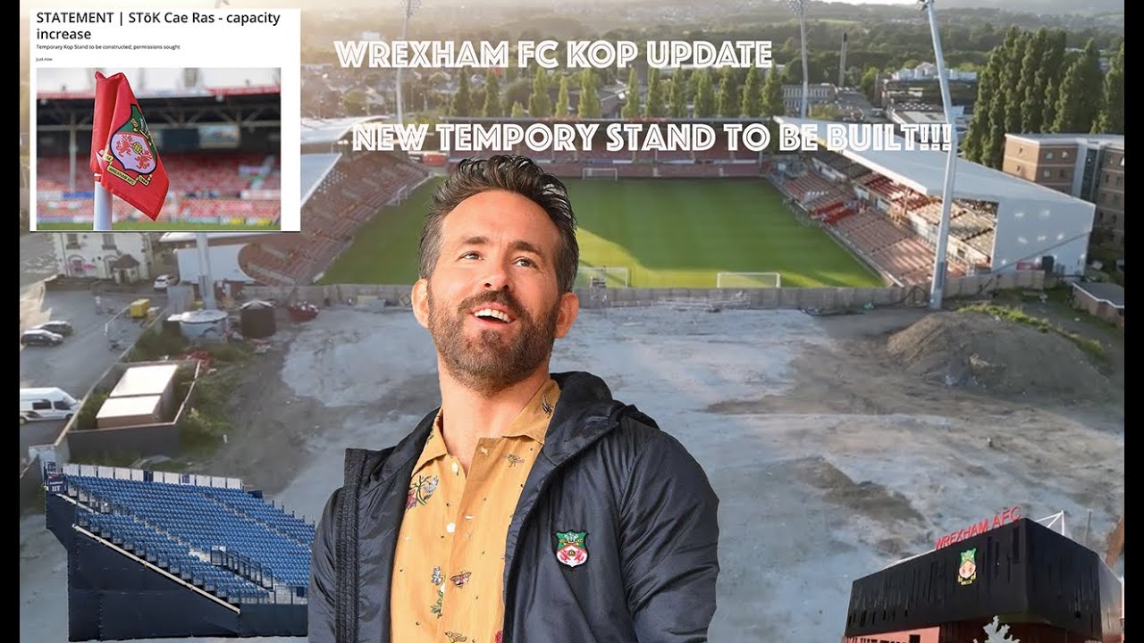 WREXHAM FC KOP UPDATE - DEC 4 - TEMPORARY STAND FOR WREXHAM FC - DRONE ...