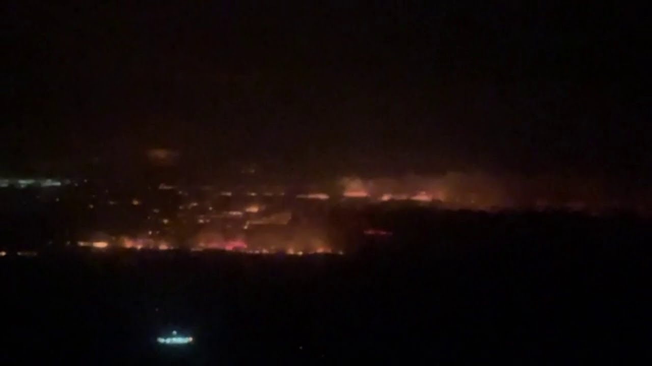 Texas Panhandle wildfire seen from above in video taken by plane ...