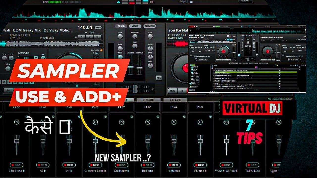 Virtual Dj me SAMPLER Kaise Lagaye 🤔 || How to add sampler in Virtual ...