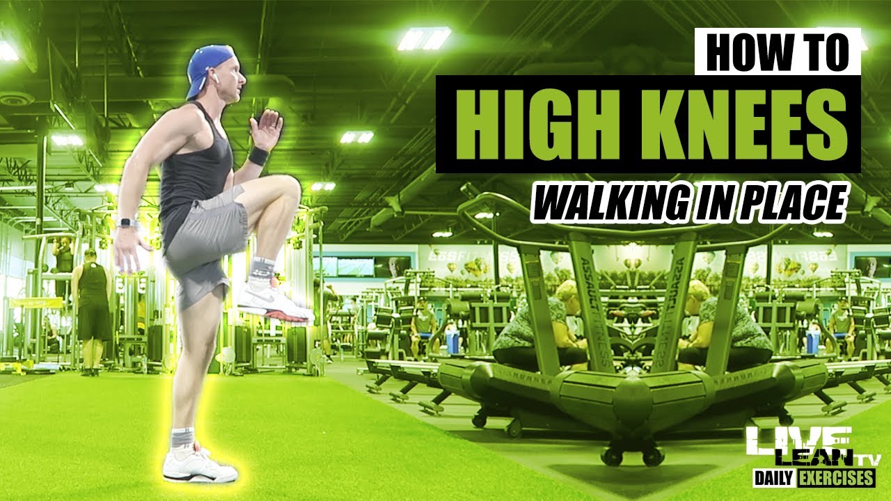 How To Do HIGH KNEES WALK IN PLACE | Exercise Demonstration Video and ...