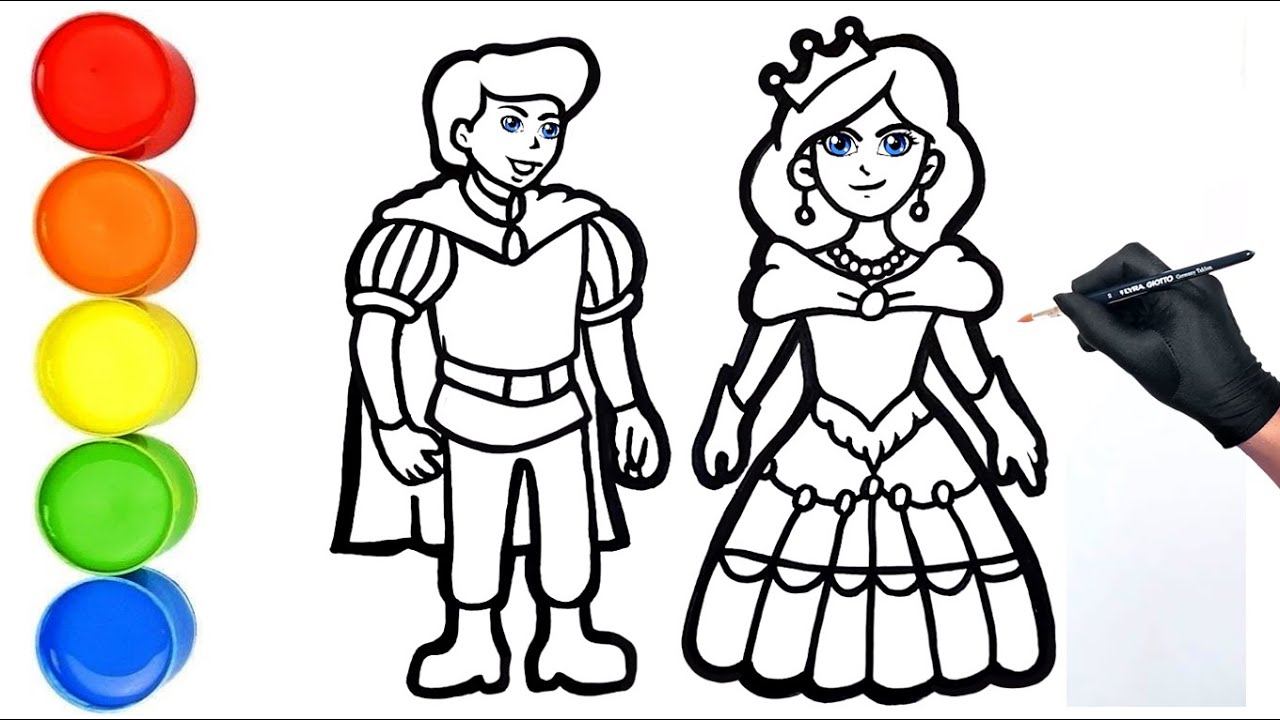 How to Draw Prince and Princess, Drawing and Coloring | Troya Draw Art ...
