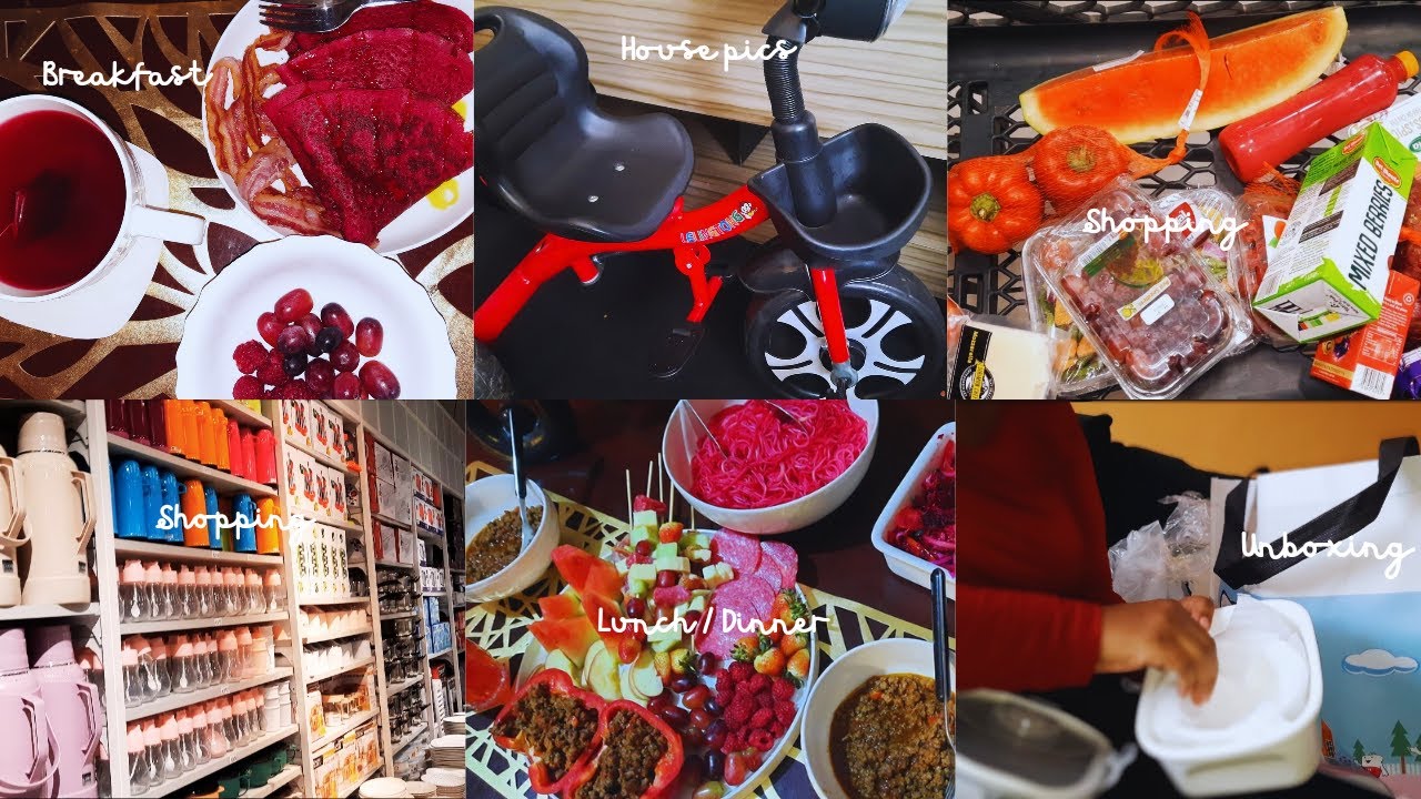 EATING EVERYTHING RED FOR A DAY | shopping, lots of cooking, gifts ...