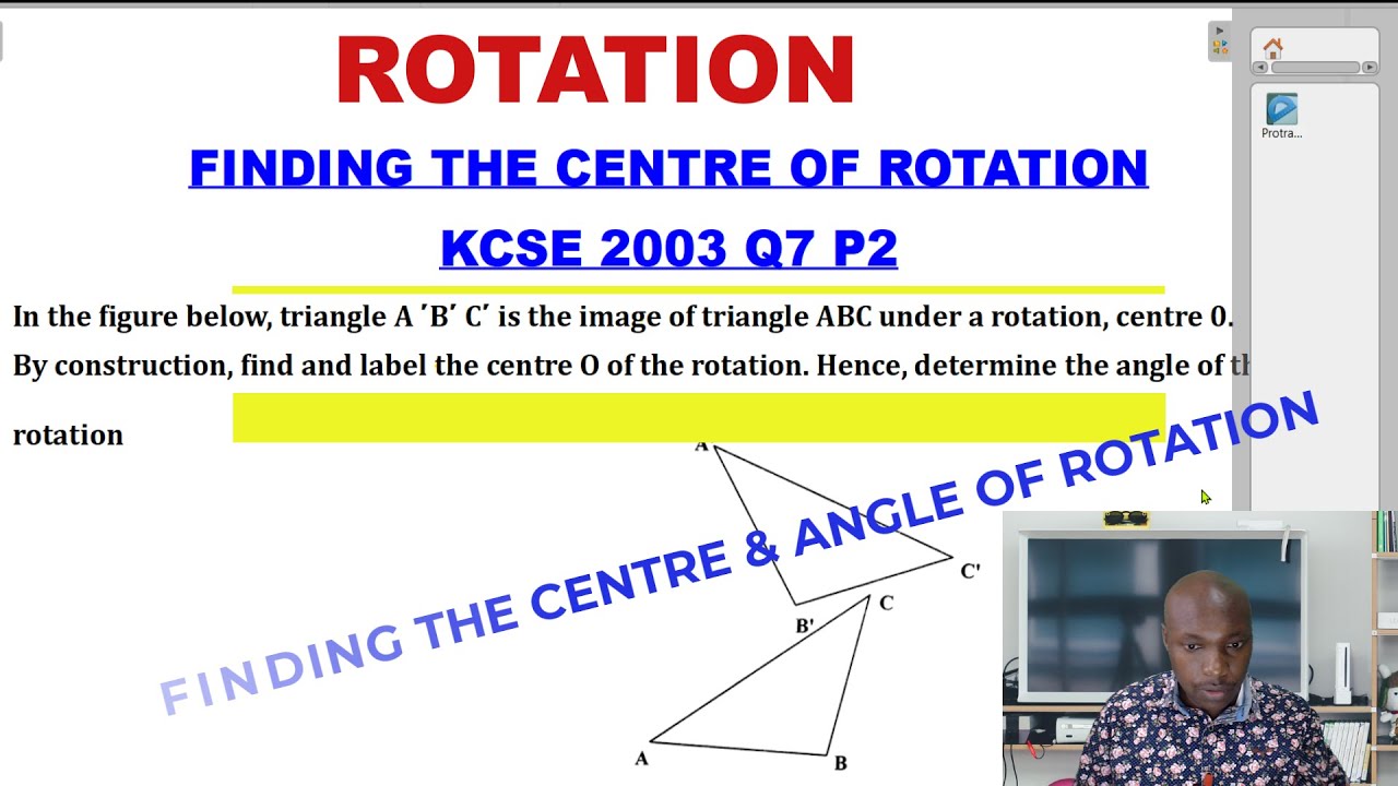 How to find the angle and centre of rotation by construction - YouTube