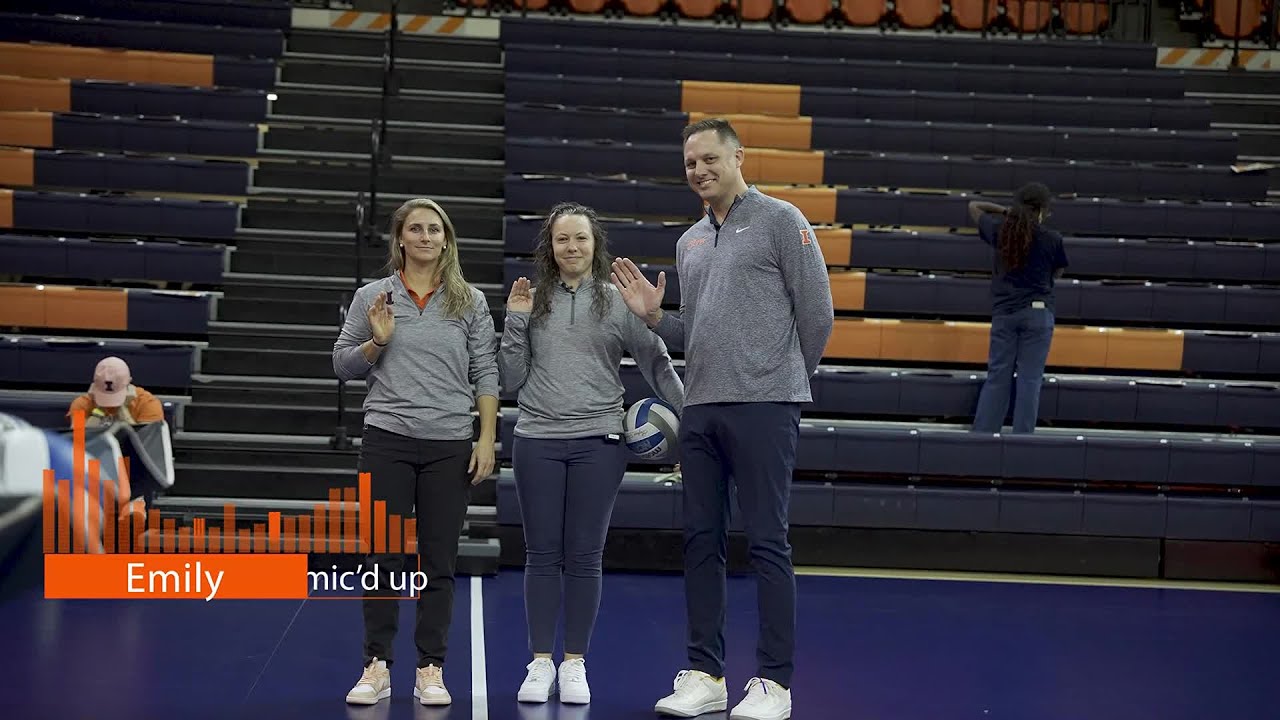 Illini Volleyball | Mic'd Up - Coach Emily Schilling - YouTube
