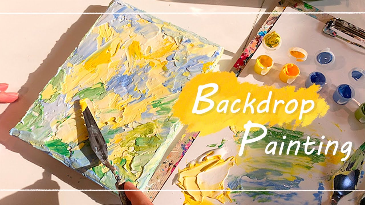 다이소 백드롭 페인팅/ Daiso Backdrop Painting - YouTube