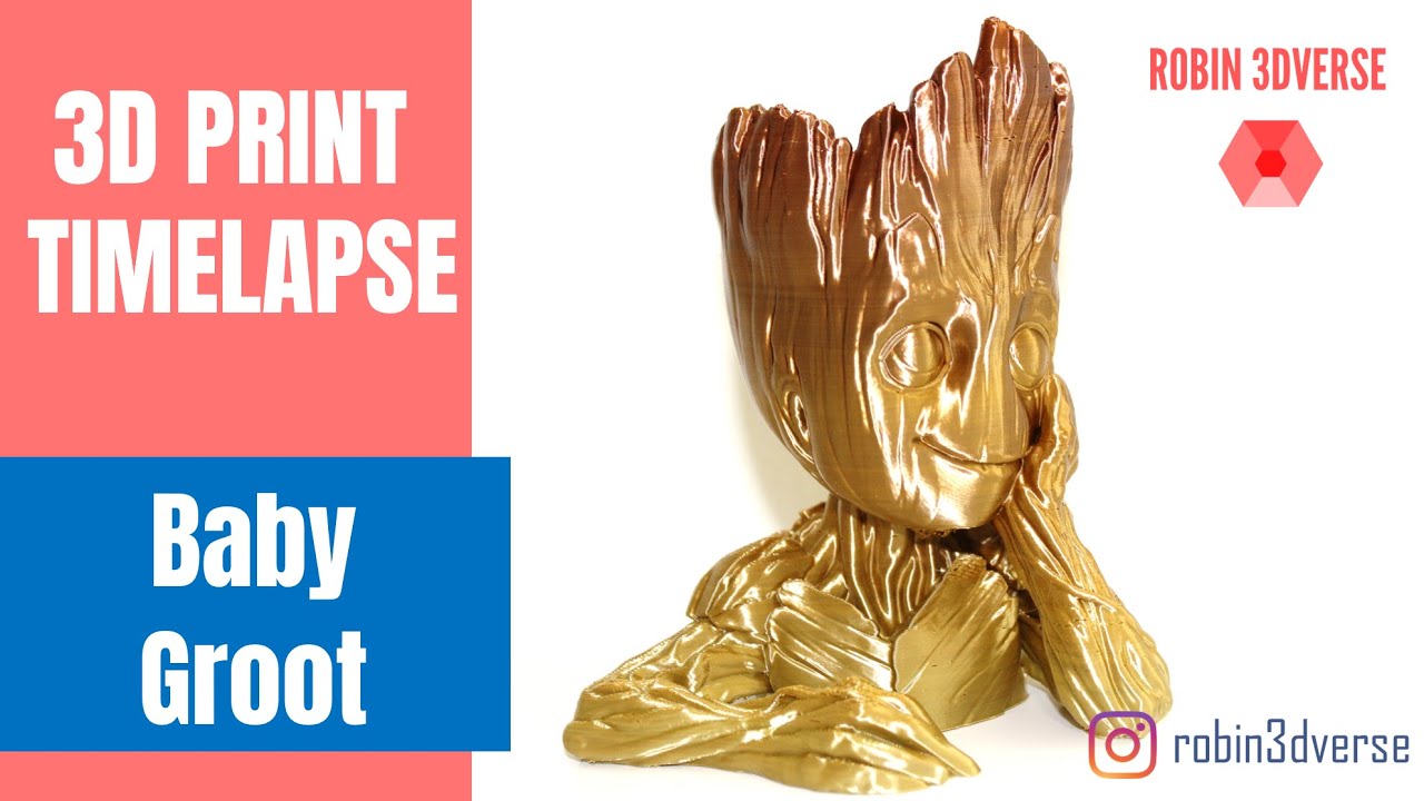 3D Printed Baby Groot 🌱 || 3D Printing Timelapse - YouTube