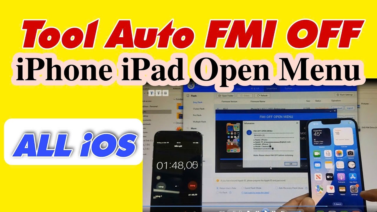 [NEW] Tool 1 Click Auto FMI OFF iPhone iPad Open Menu #vienthyhG - YouTube