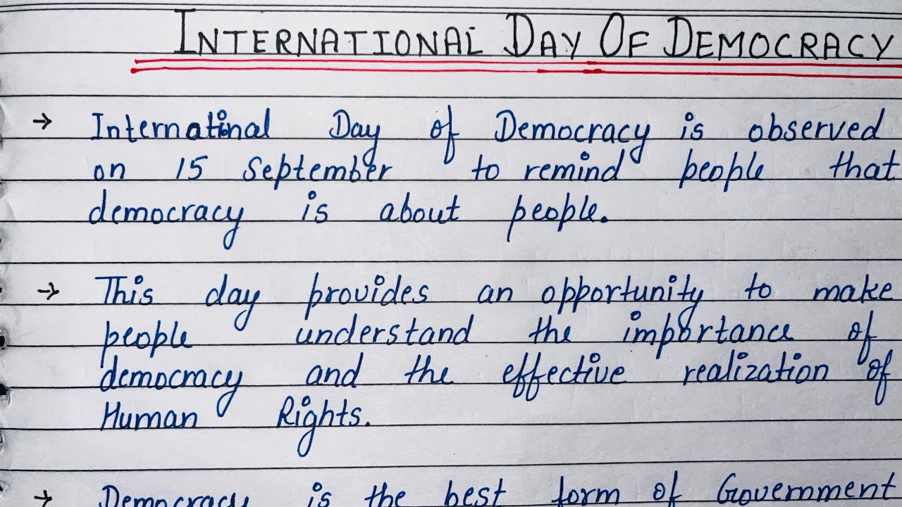 International Day of Democracy | Write an essay on International day of ...