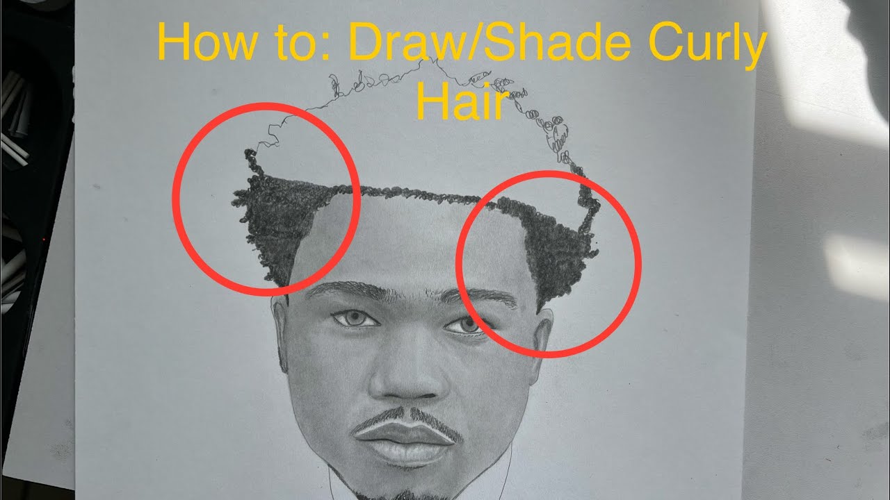 How to: Draw/Shade Hair(Curly) (Easy) - YouTube