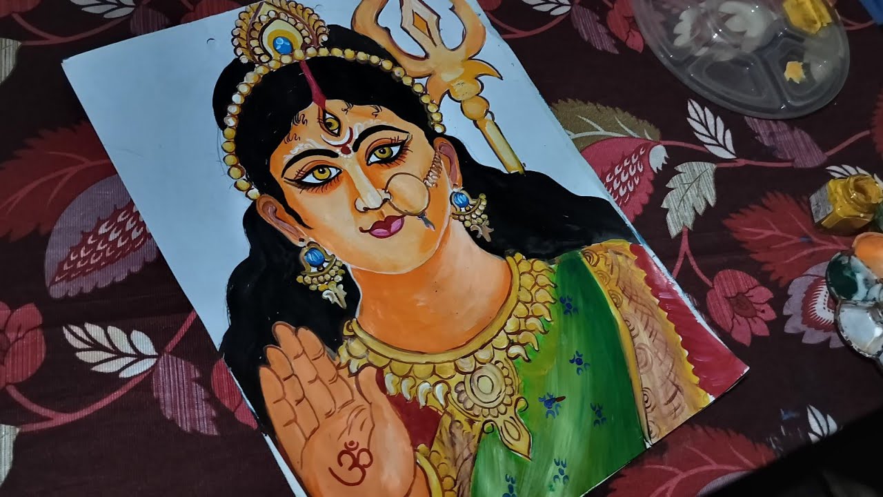 Durga mata drawing step by step//how to draw durga mata drawing easy ...