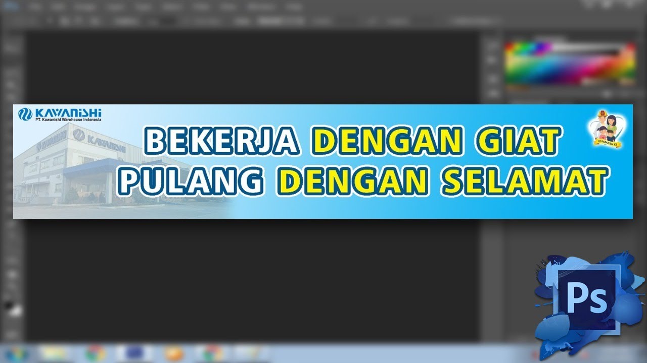 CARA MUDAH MEMBUAT BANNER K3 PERUSAHAAN - TUTORIAL PHOTOSHOP UNTUK ...