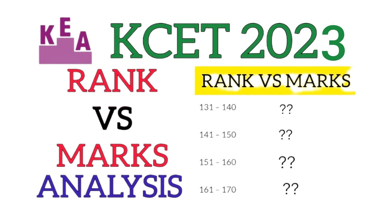 KCET 2023 MARKS VS RANK || KCET 2023 RANK VS MARKS|| KCET 2023 CUTOFF ...