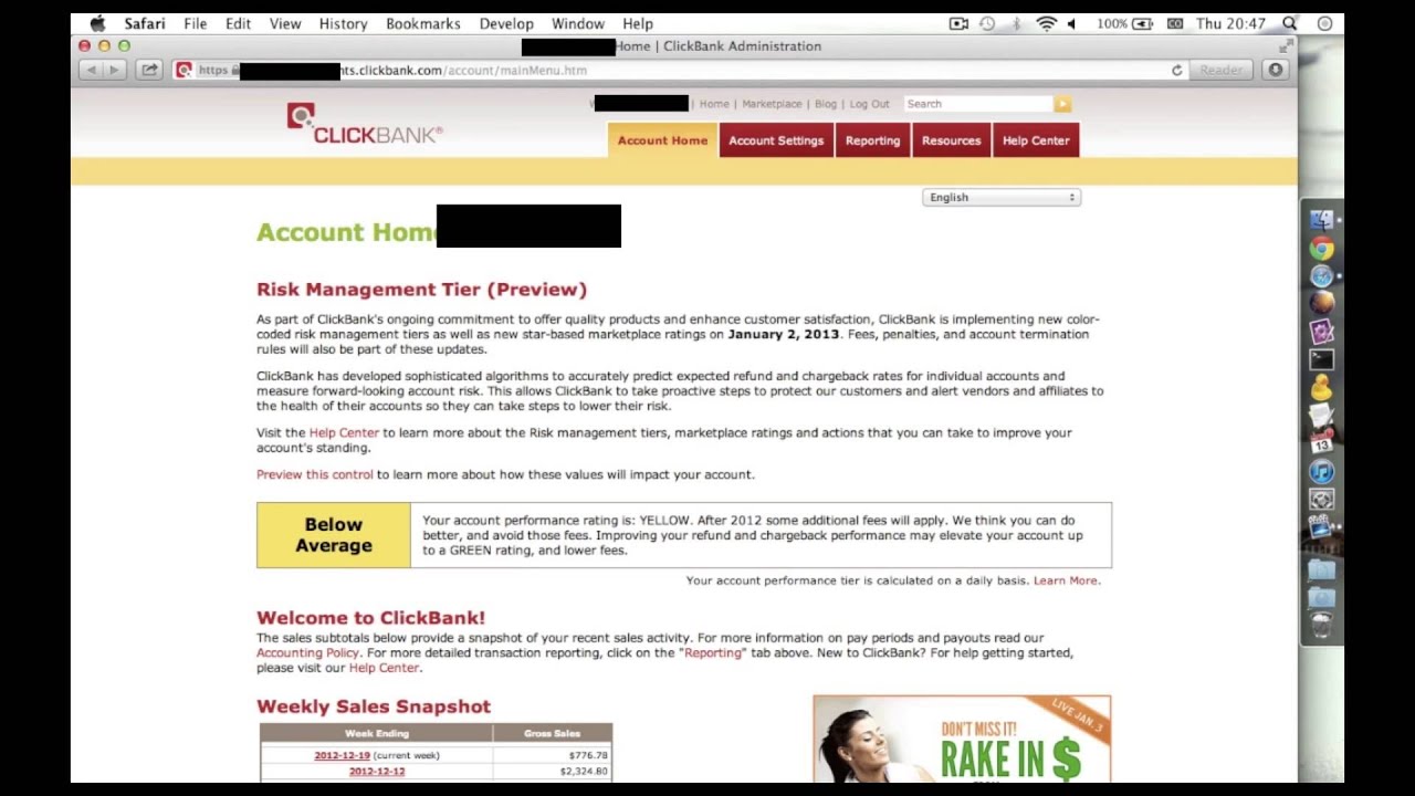 Logging into my ClickBank Account - YouTube