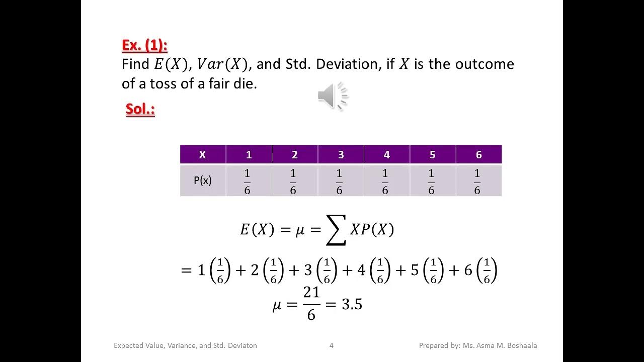 Expected value, variance and std deviation - YouTube