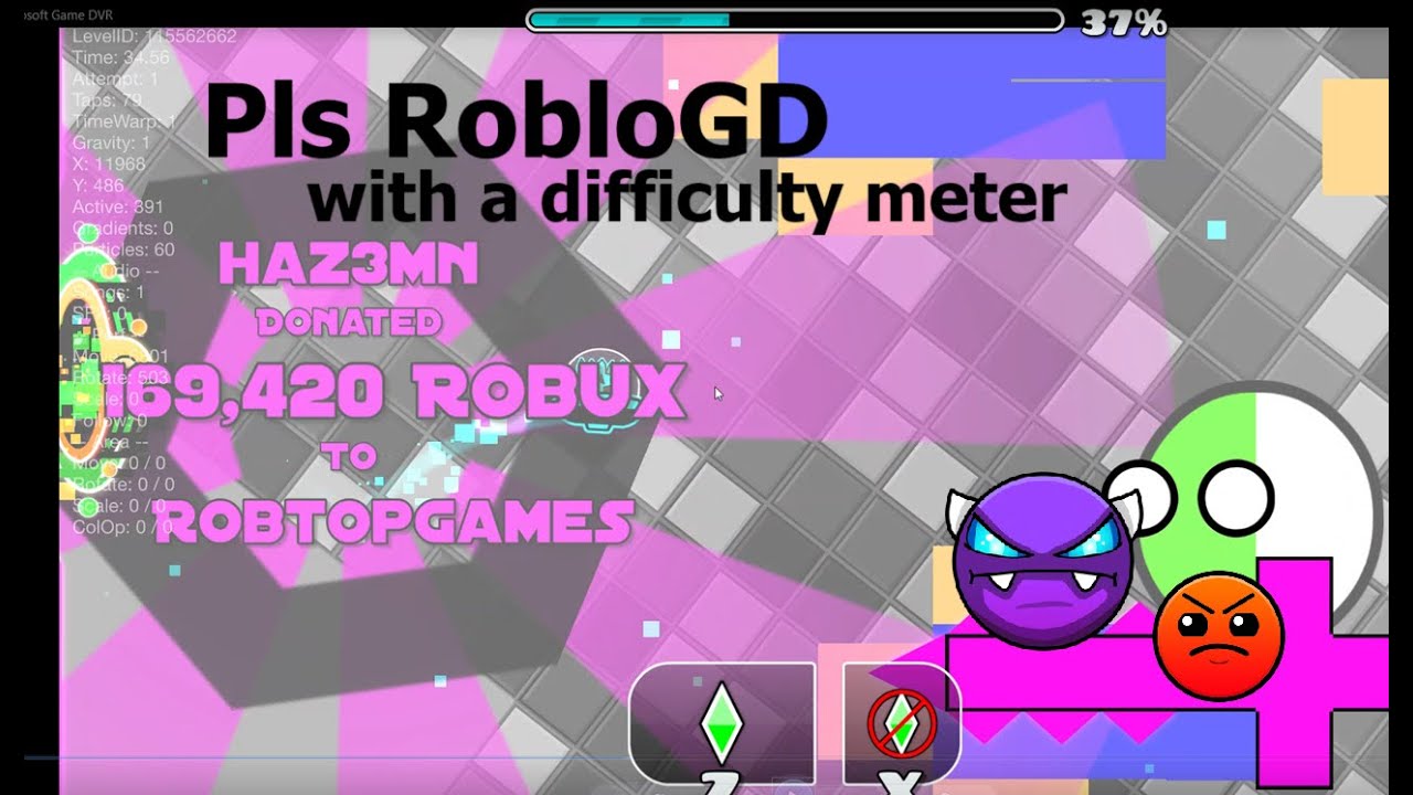 Pls RobloGD [by me] with a difficulty meter || Geometry Dash 2.2 - YouTube